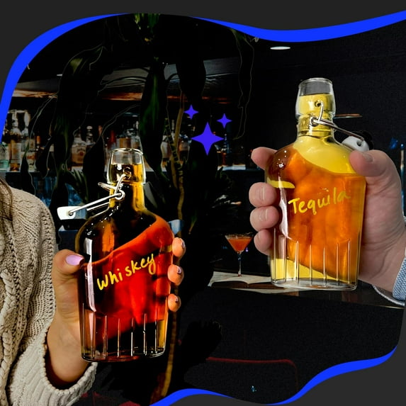 8.5 Oz Liquor Flask Swing Top Glass Bottles 18 Pack - Walmart.com