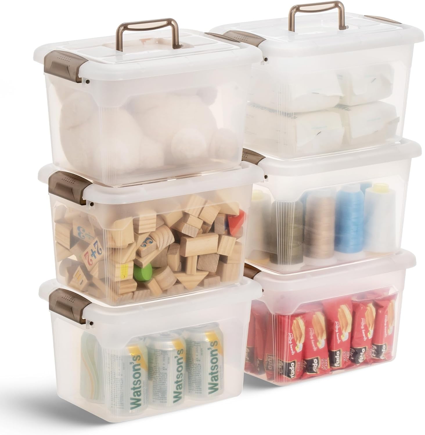 8.5 QT Plastic Storage Bins with Lids and Handle, Clear Totes for ...