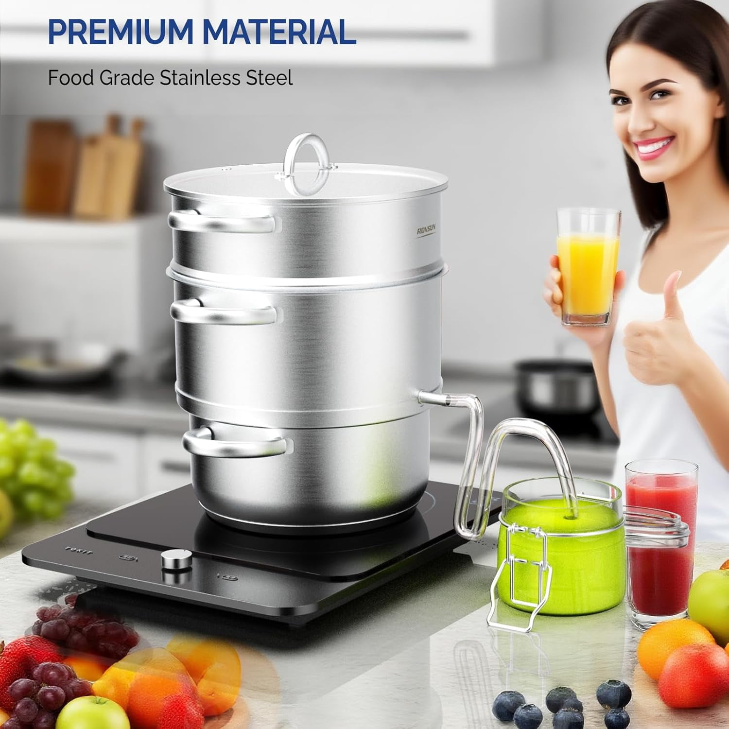 8.5 Quart Juice Steamer Stainless Steel - Walmart.com