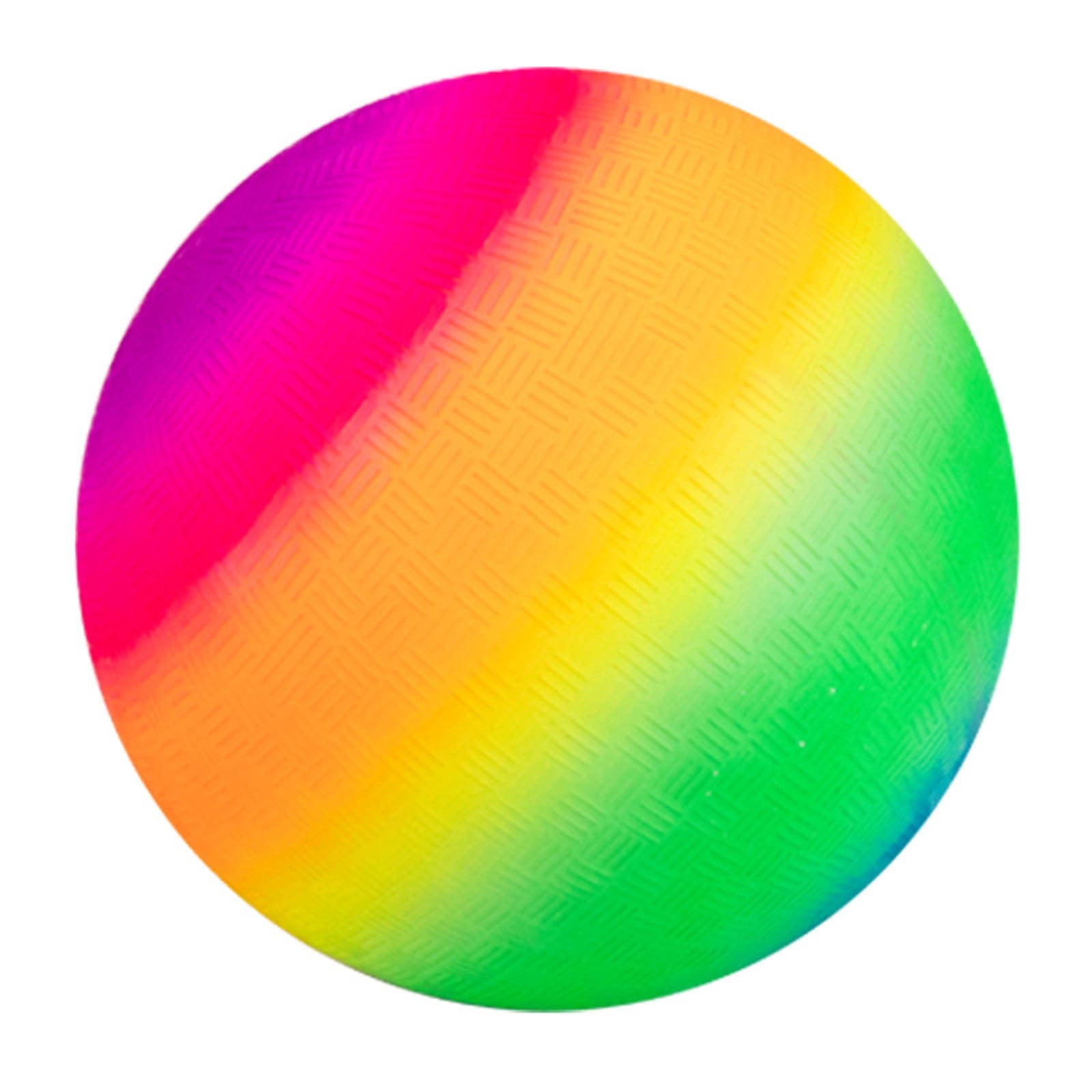 8.5'' Rainbow Playground Ball for Kids, Bouncy Kick Ball for Backyard ...
