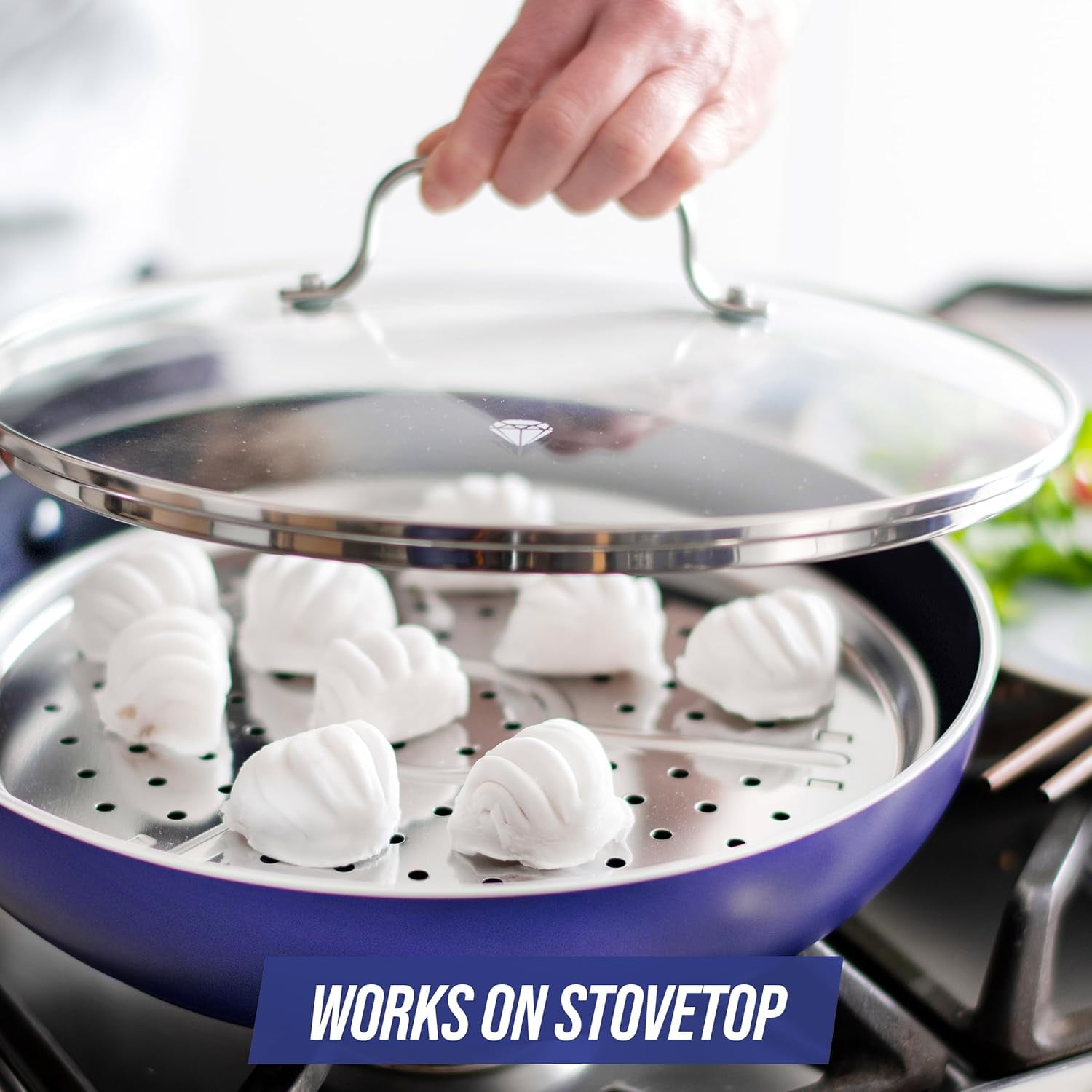 8.5” Universal Tempered Glass Lid for Frying Pan, Skillet, Sauté Pan ...