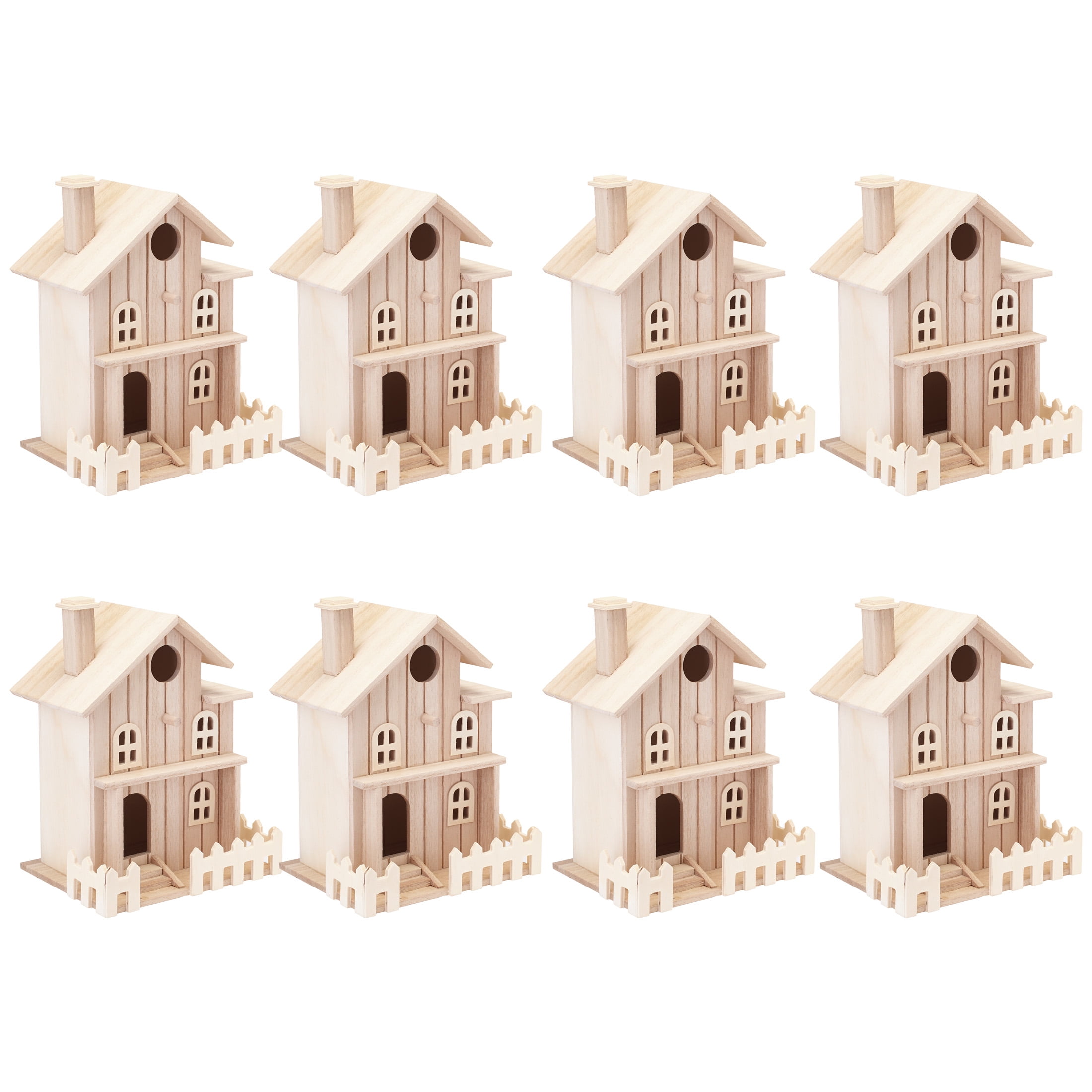8.5" Wooden Two-Story Cottage Birdhouse by Make Market - Unfinished ...