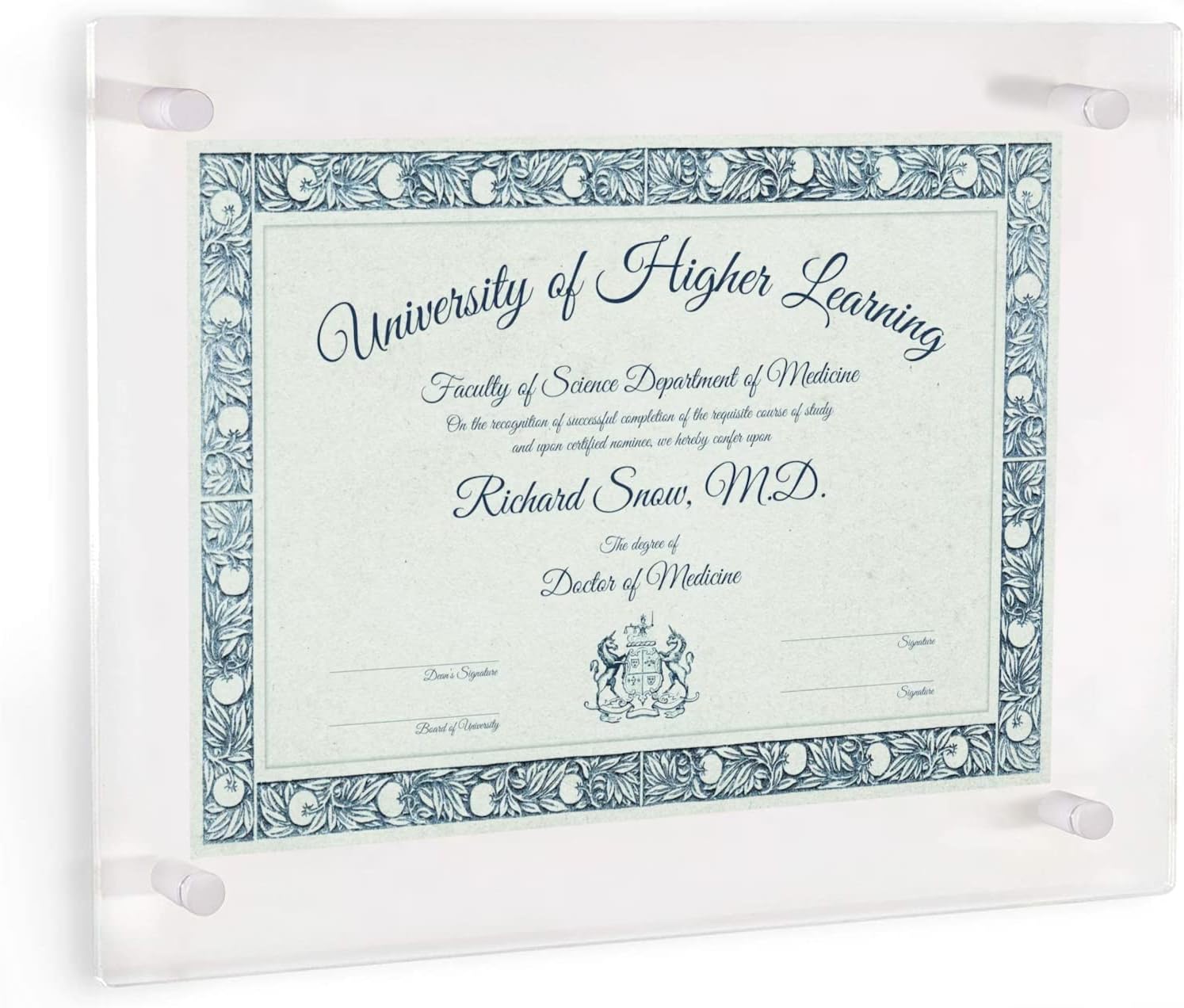 (8.5" X 11") Clear Acrylic Wall Mount Floating Picture Frame with ...