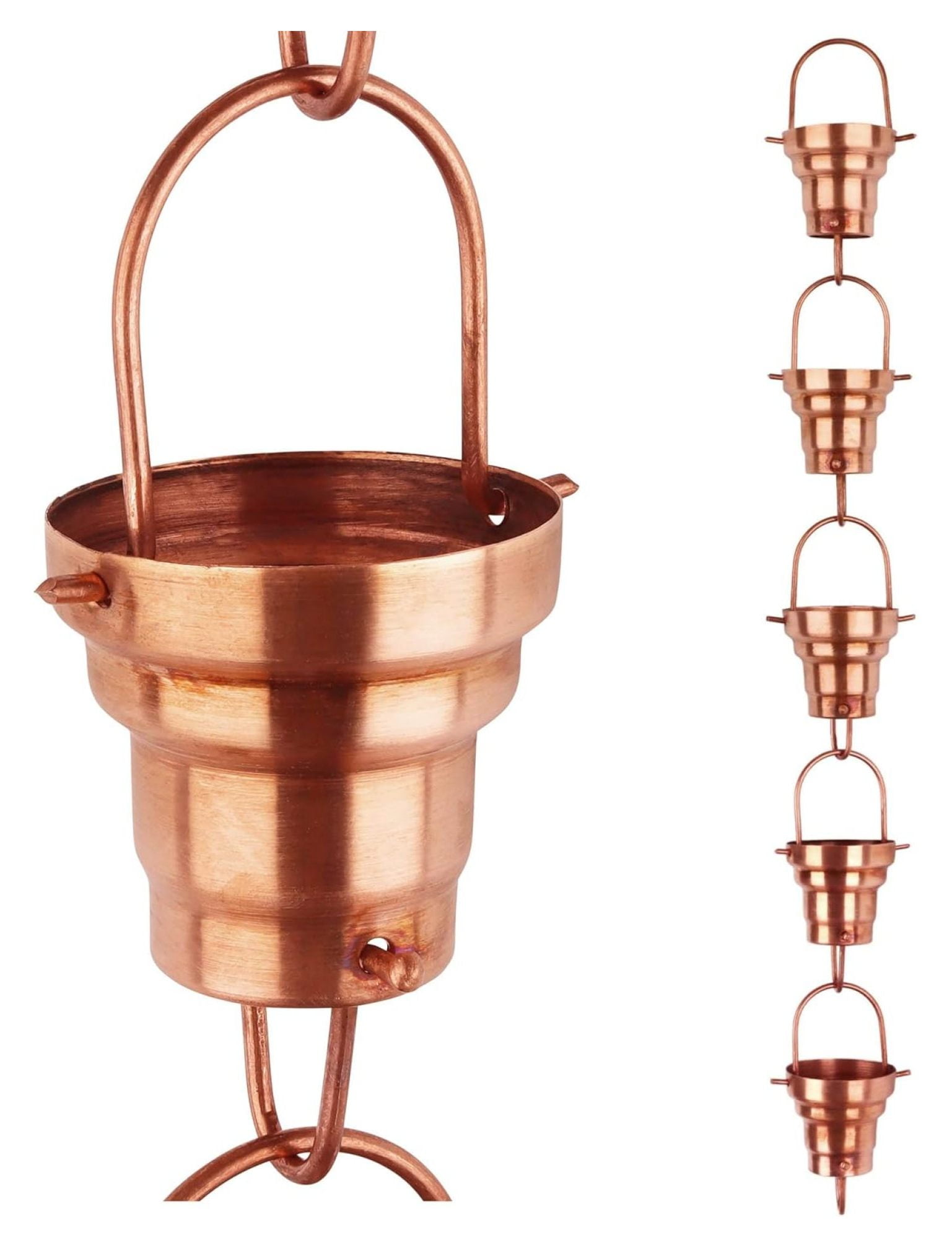8.5 ft Layer Cups Pure Copper, to Replace Roof Gutter Downspout, with ...