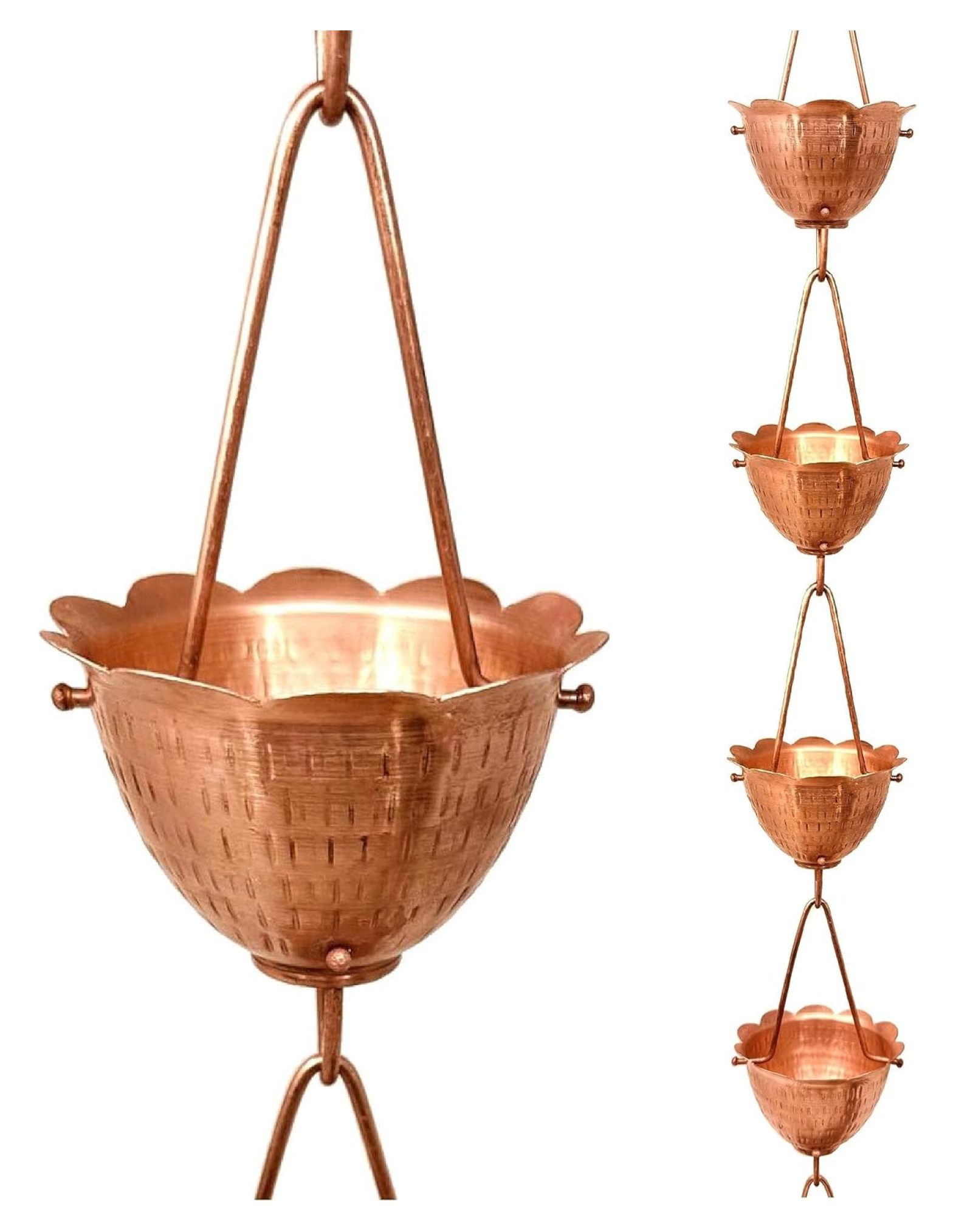 8.5 ft Luca Cups Pure Copper, to Replace Roof Gutter Downspout, with ...