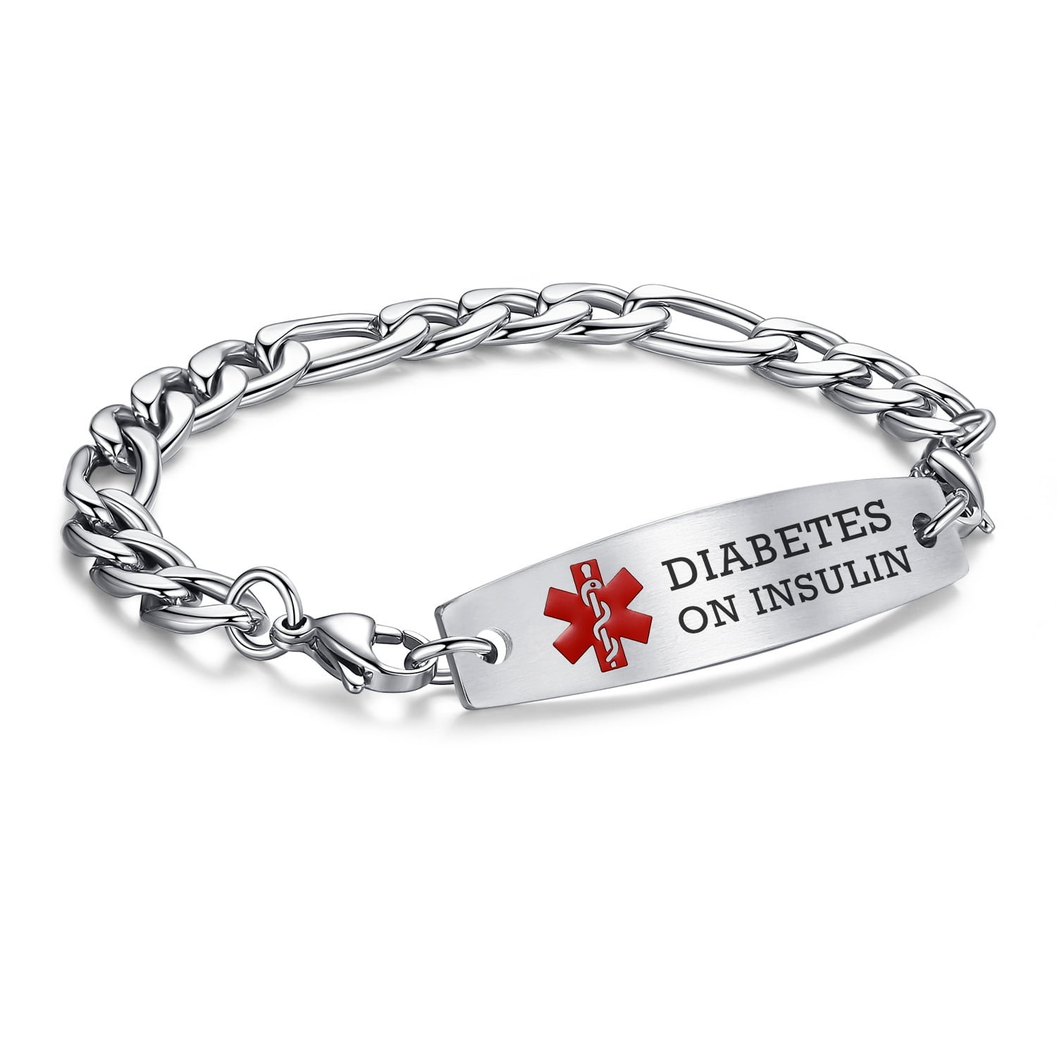 8.5 in Interchangeable medical alert bracelets for men women Stainless ...