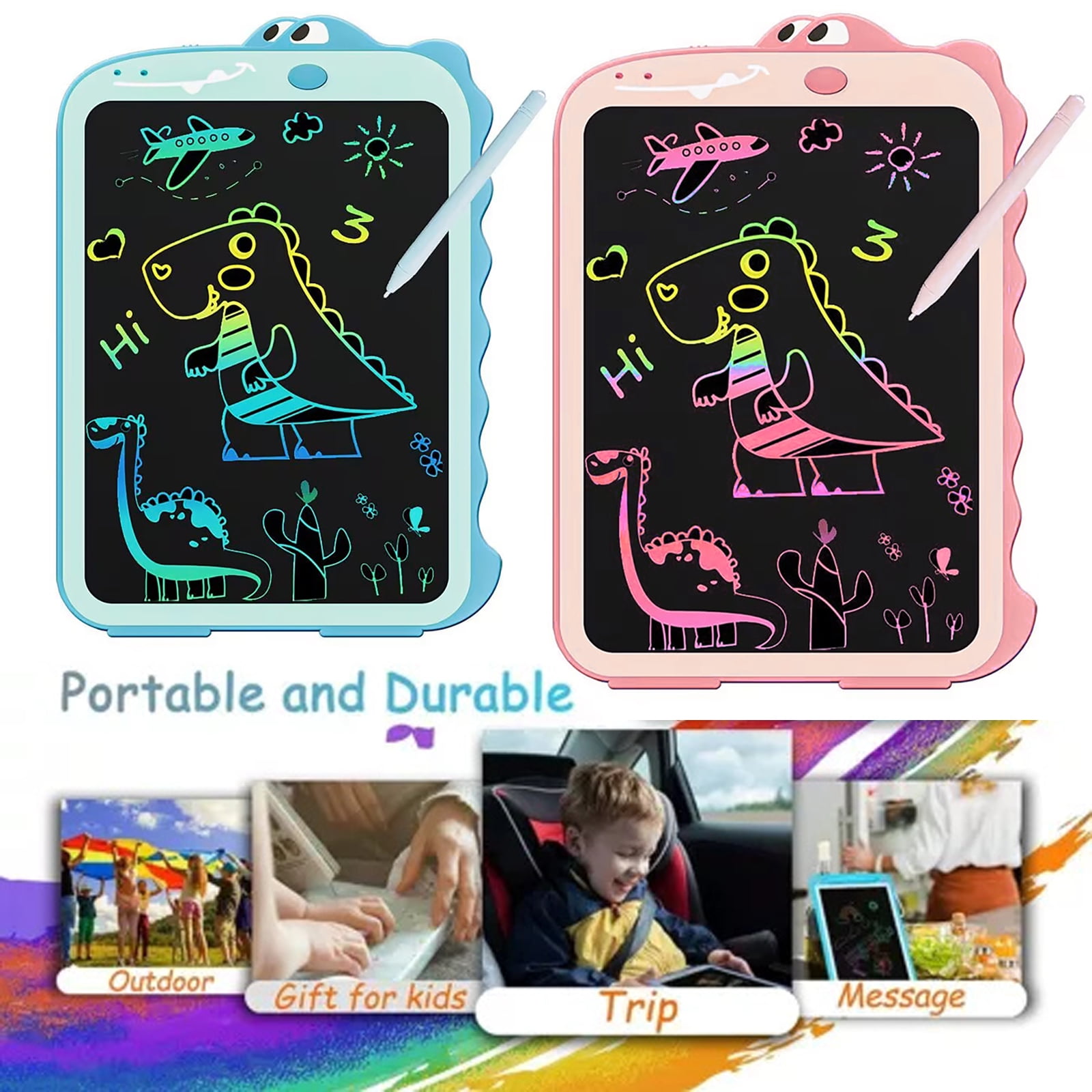 8.5 inch Dinosaur Colorful LCD Writing Tablet for Children's Drawing Pads Doodle Board for Girl ...