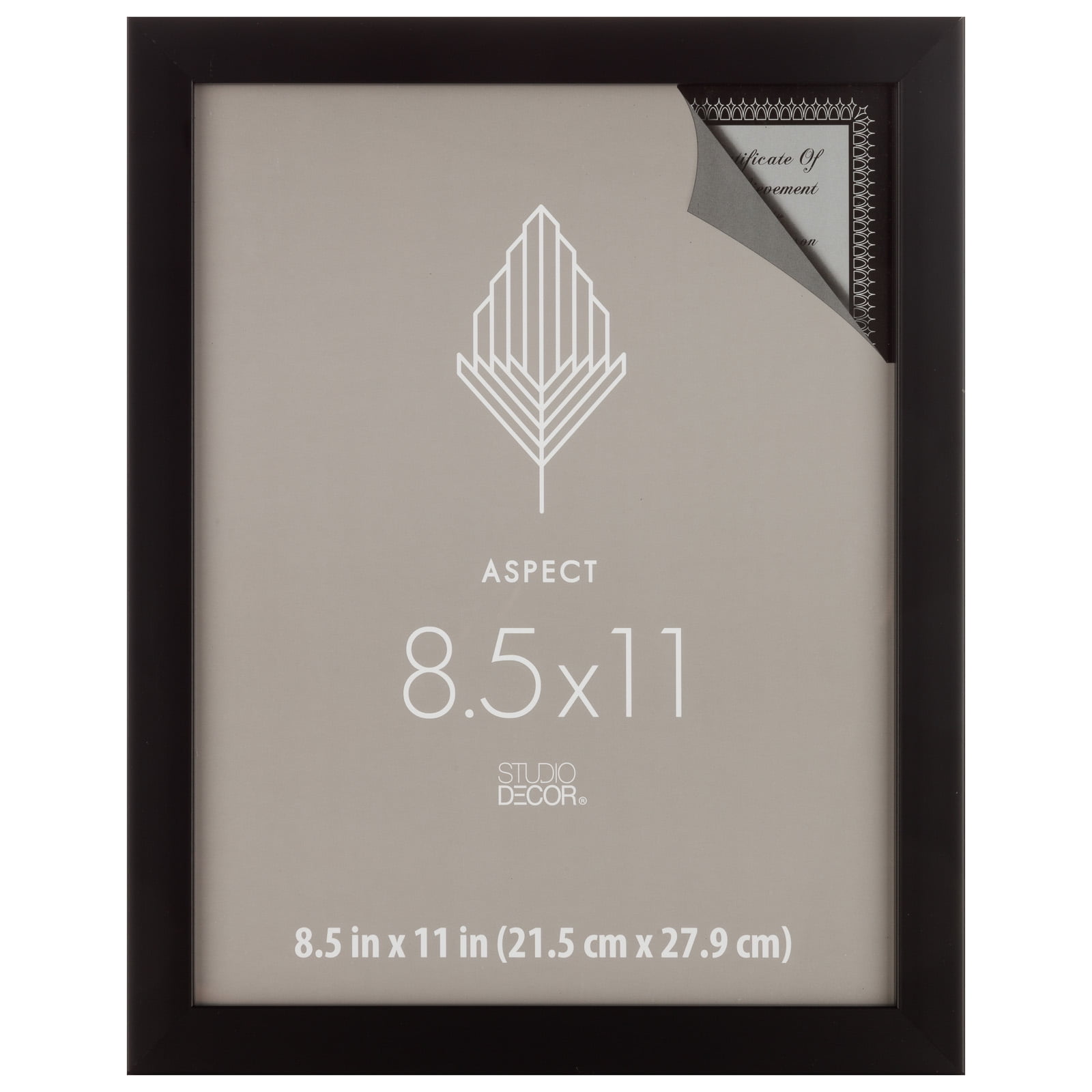 8.5" x 11" Black Aspect Narrow Frame by Studio Decor - Includes Pre ...