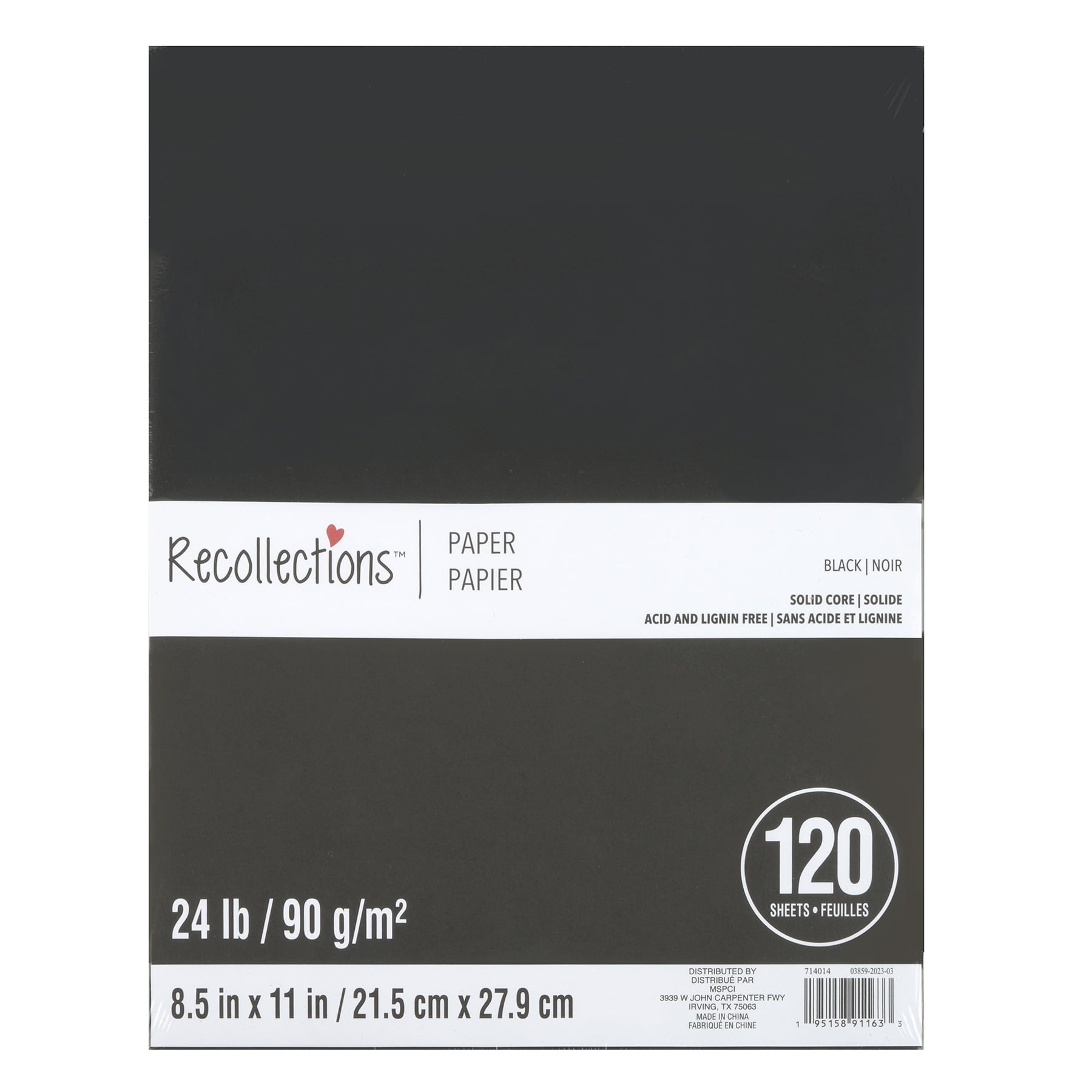 8.5" x 11" Black Paper Pack by Recollections - Premium Scrapbook ...