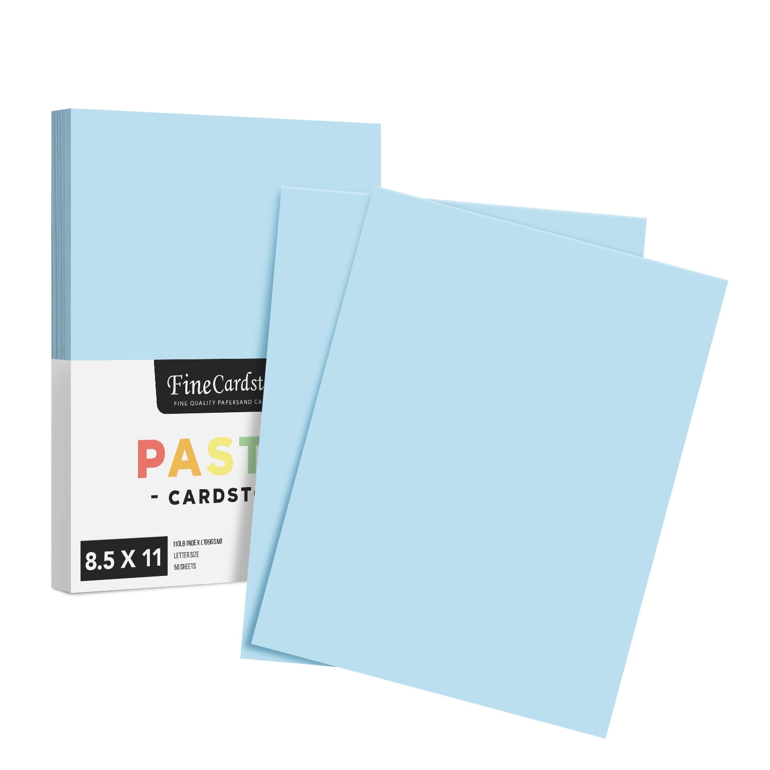 8.5 x 11" Blue Pastel Color Cardstock Paper - Great for Arts and Crafts ...