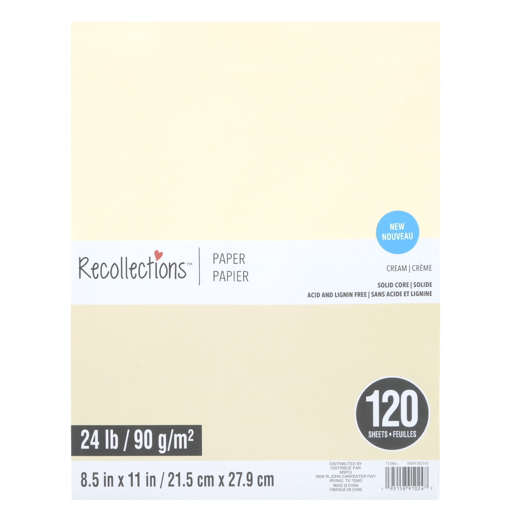 8.5" x 11" Cream Paper Pack by Recollections - Premium Scrapbook ...