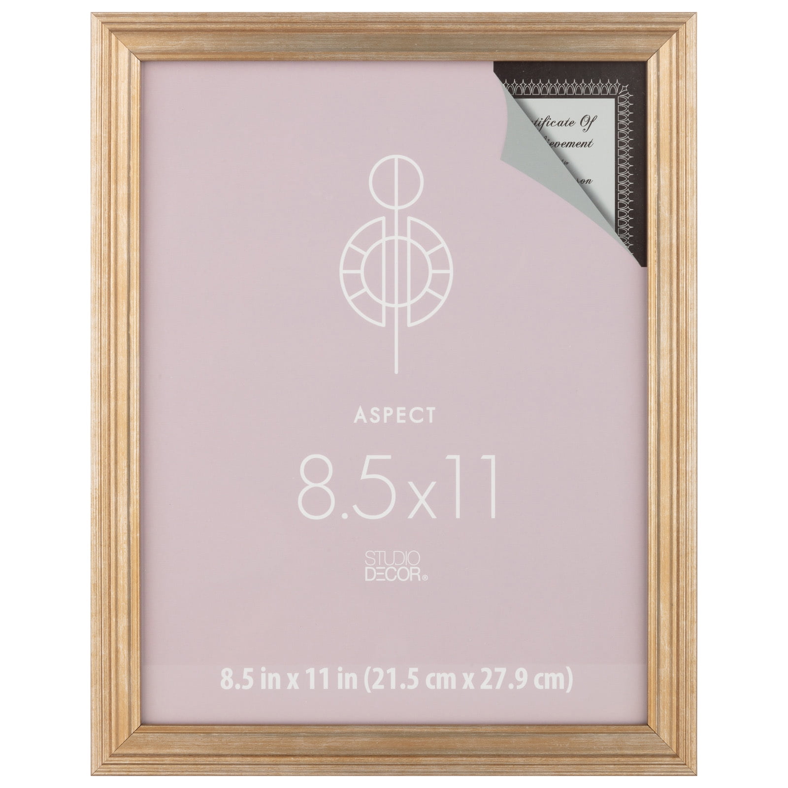 8.5" x 11" Gold Aspect Narrow Frame by Studio Decor - Includes Pre ...