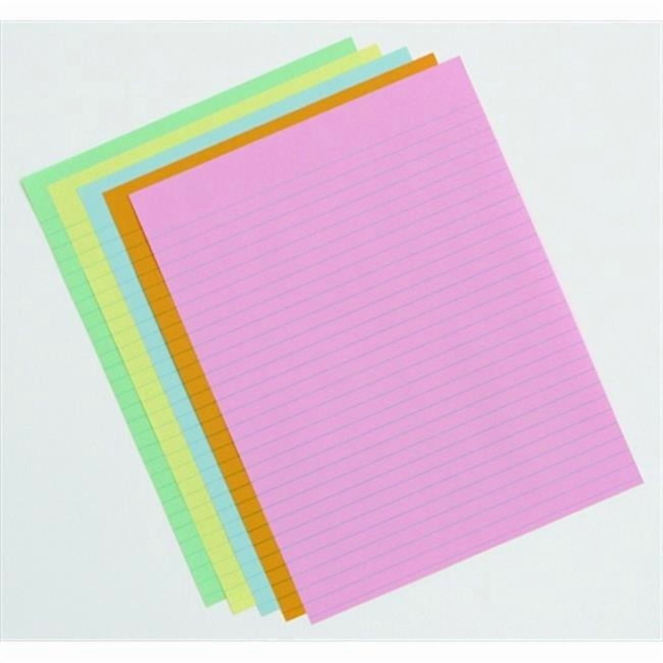 8.5 x 11 In. Ruled Exhibit Paper Assortment, Assorted Color, Pack - 500 ...