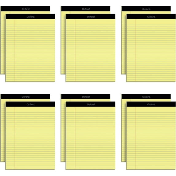 8.5 x 11 Inch Legal Pads, 12 Pack, Wide Ruled on Both Sides, Canary ...