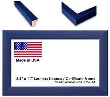 8.5 x 11 Inch Professional Business License Frame - Blue Wood - Walmart.com