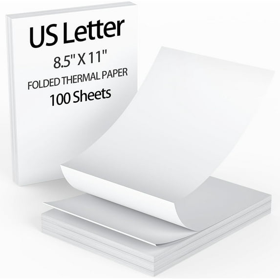 8.5 x 11 Inch Thermal Printer Paper White US Letter Size Thermal Paper ...