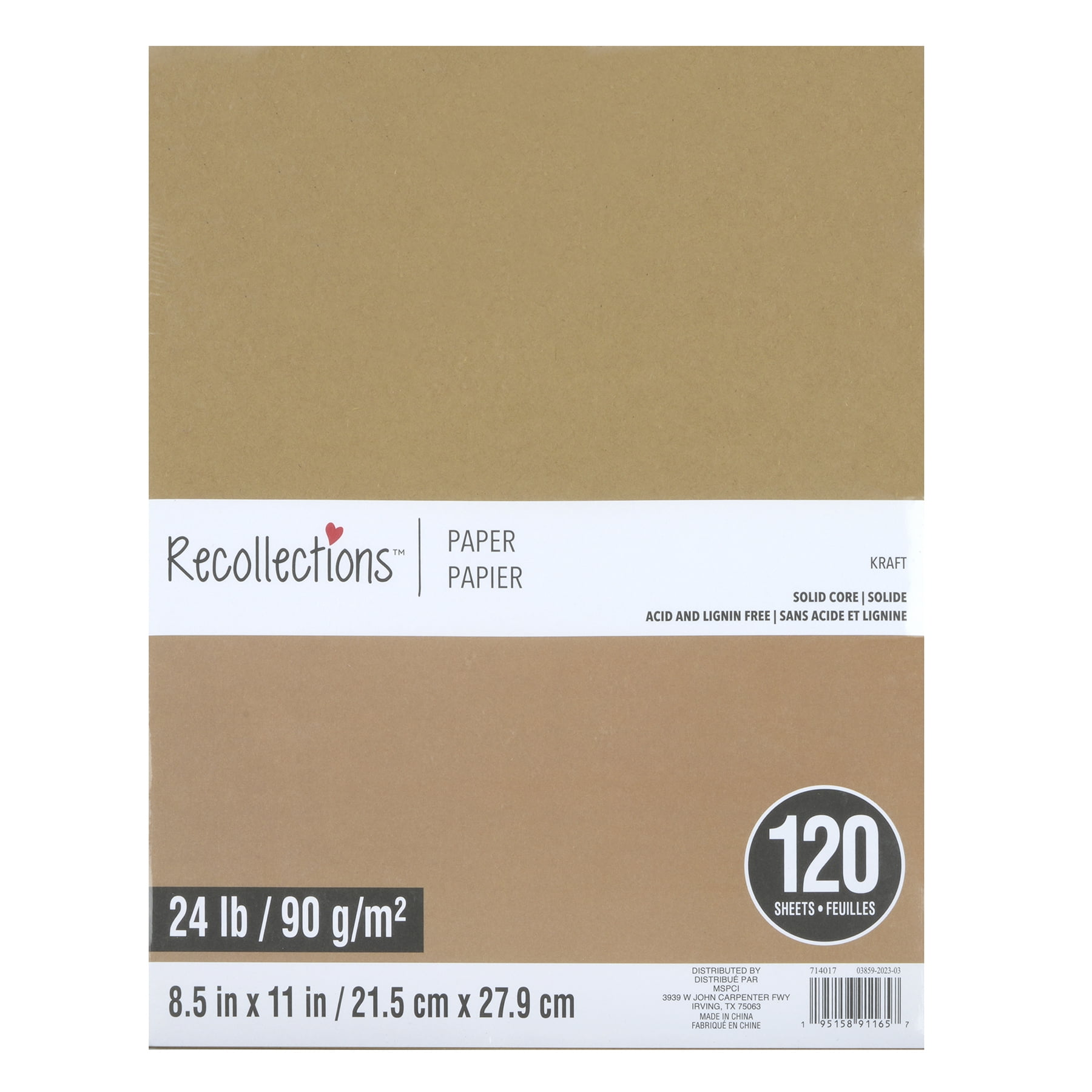 8.5" x 11" Kraft Paper Pack by Recollections - Premium Scrapbook ...