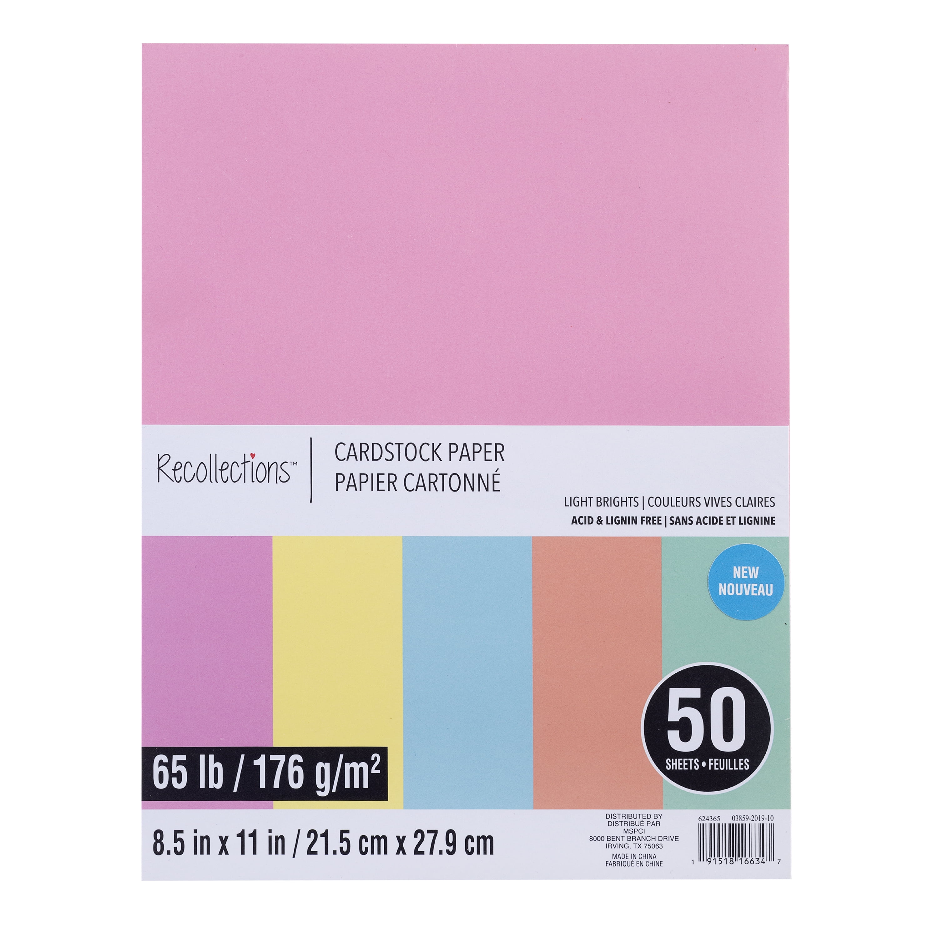 8.5" x 11" Light Bright Cardstock Paper by Recollections - Acid and ...