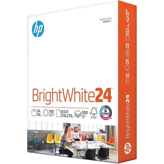 8.5 x 11 Paper BrightWhite 24 lb |1 Ream - 500 Sheets| 100 Bright Made ...