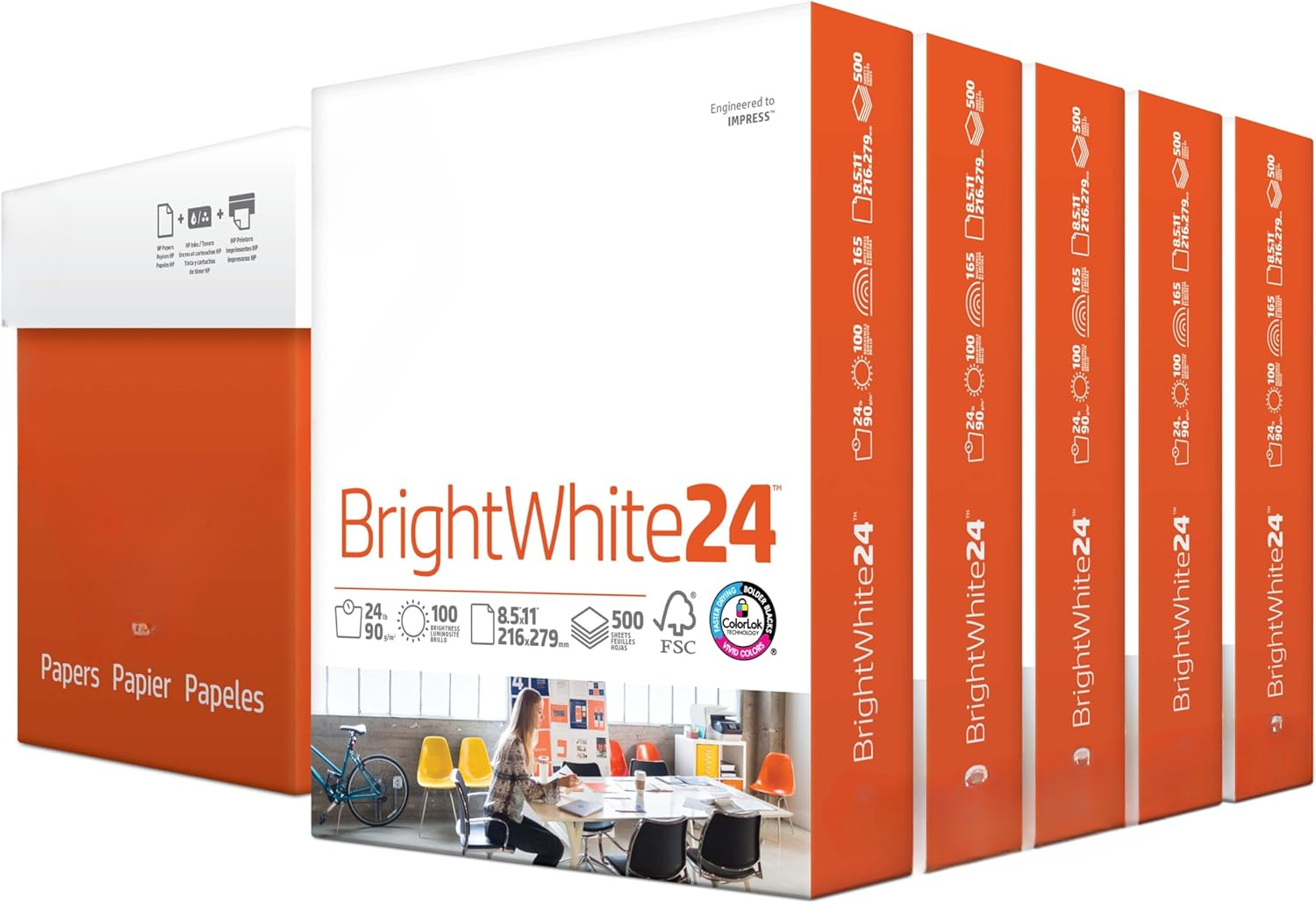 8.5 x 11 Paper | BrightWhite 24 lb |1 Ream - 500 Sheets| 100 Bright ...