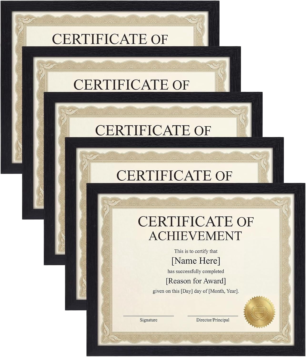 8.5 x 11 Picture Frame Set of 5, Black 8.5 by 11 Photo Frames Used for ...