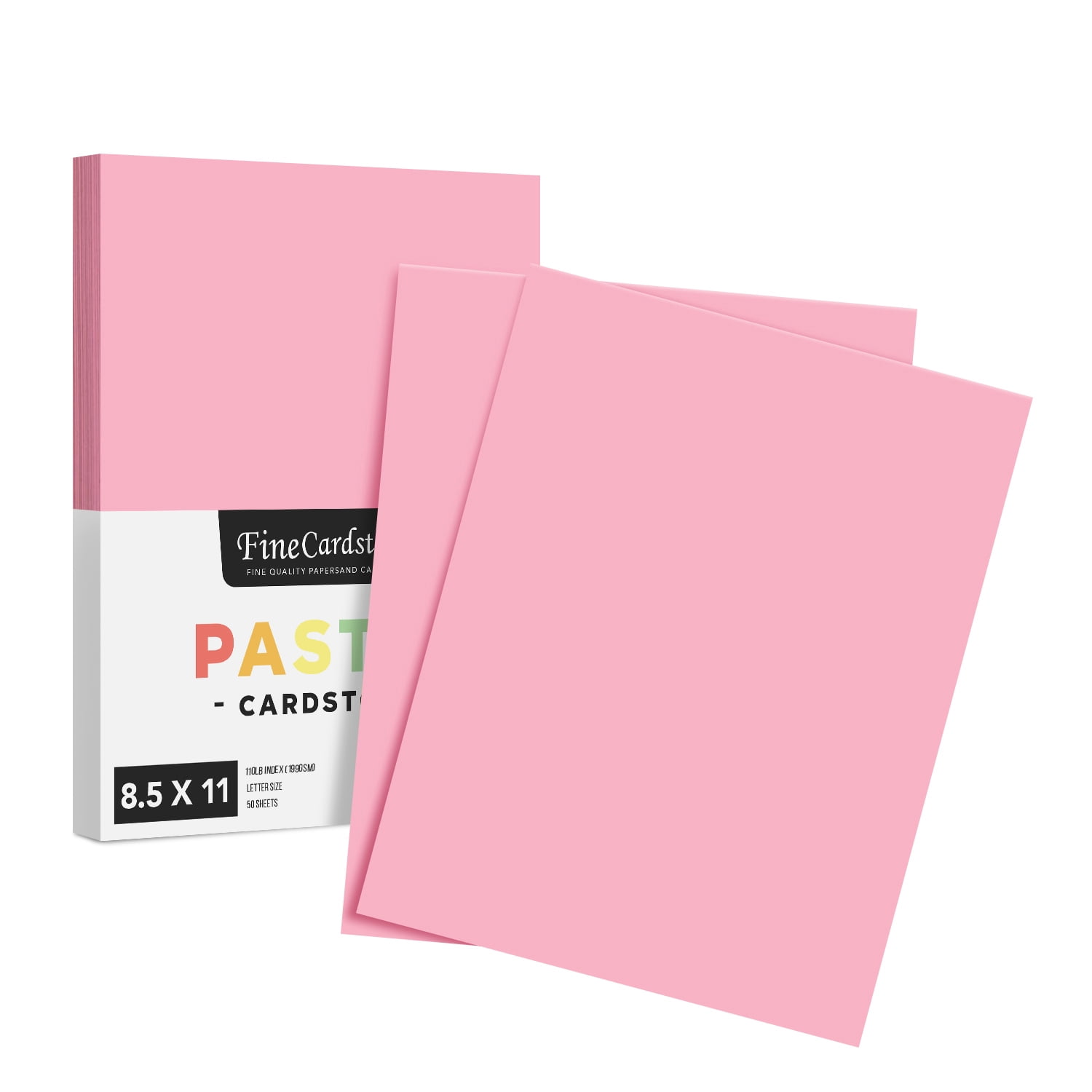 8.5 x 11" Pink Pastel Color Cardstock Paper - Great for Arts and Crafts ...