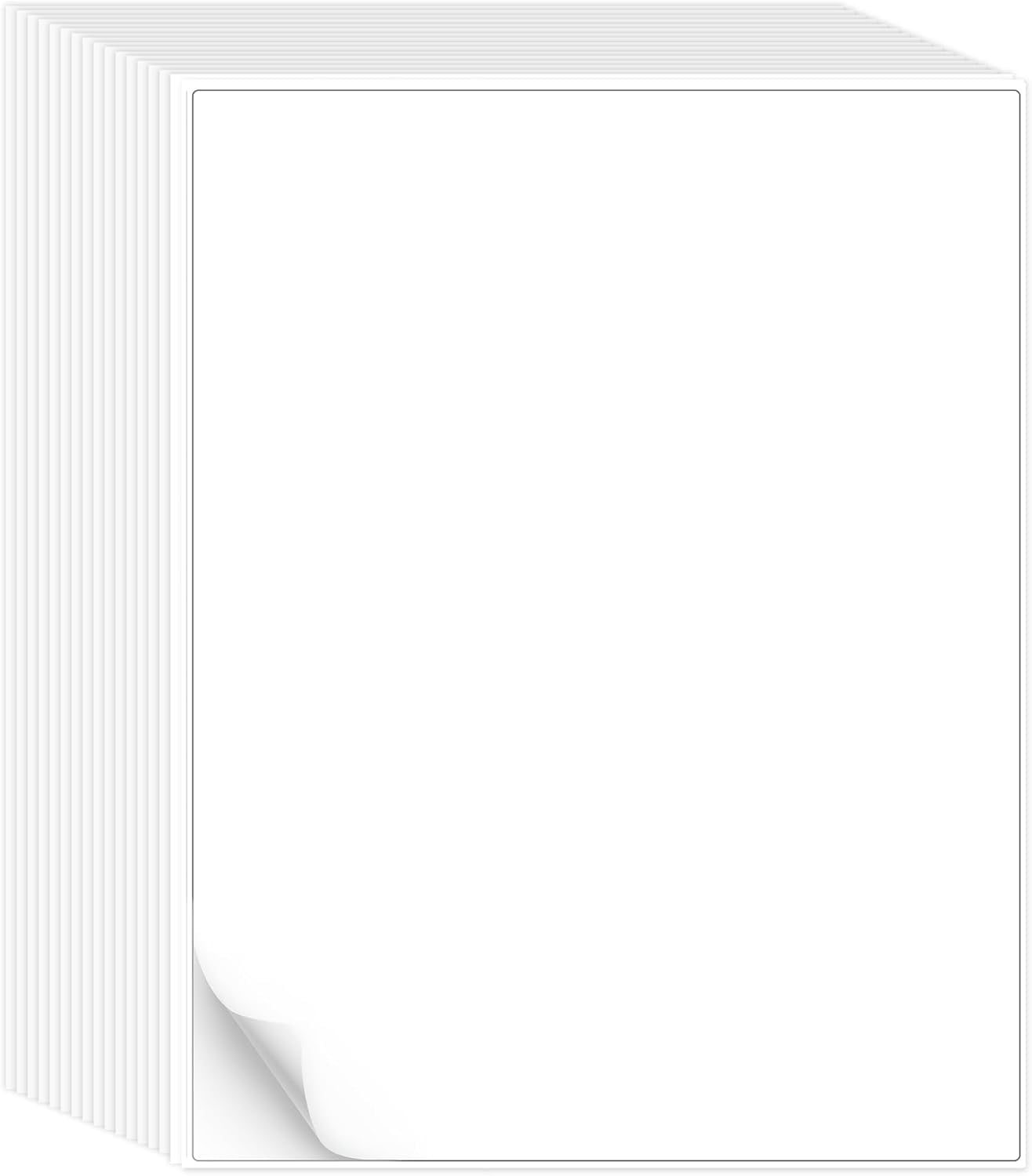 8.5" x 11" Printable White Sticker Paper Full Sheet Label, Matte, for ...