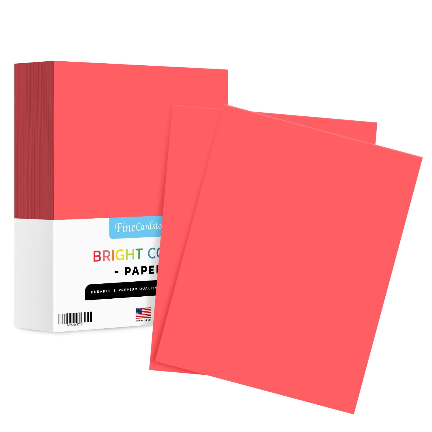 8.5 x 11" Rocket Red Color Paper Smooth, for School, Office & Home ...