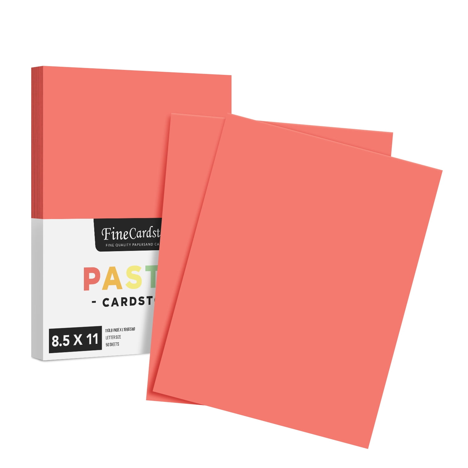 8.5 x 11" Salmon Pastel Color Cardstock Paper - Great for Arts and ...