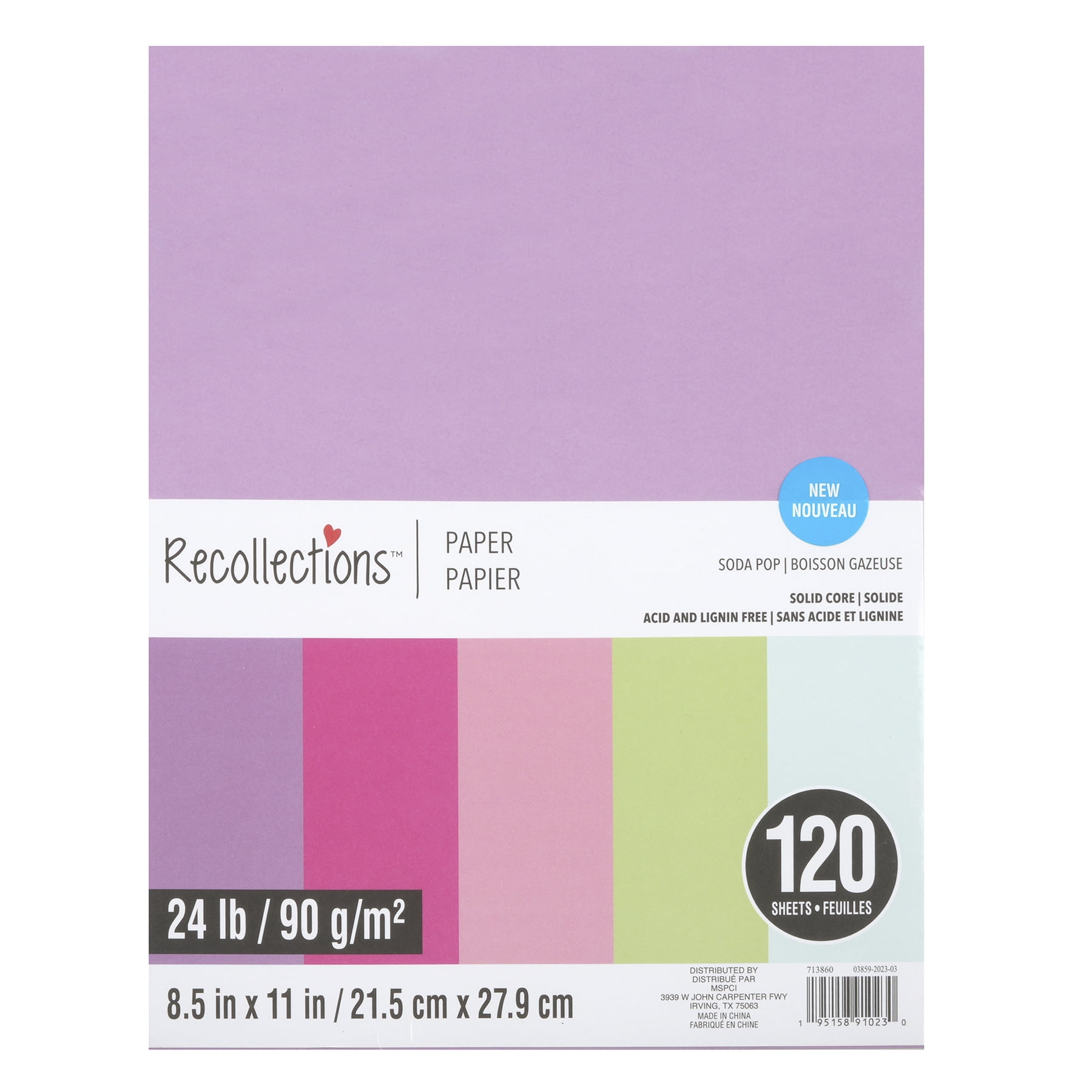 8.5" x 11" Soda Pop Solid Core Paper Pack by Recollections - Premium ...