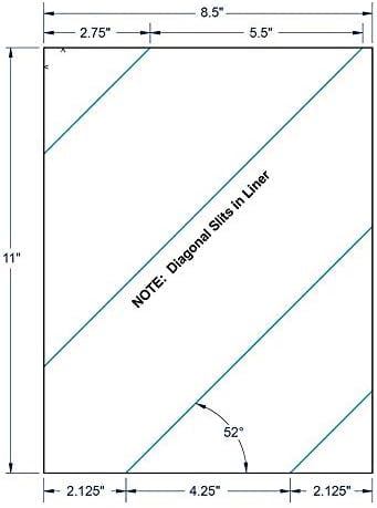 8.5" x 11" White Full Sheet with Diagonal Slits, Label per Sheet (100 ...