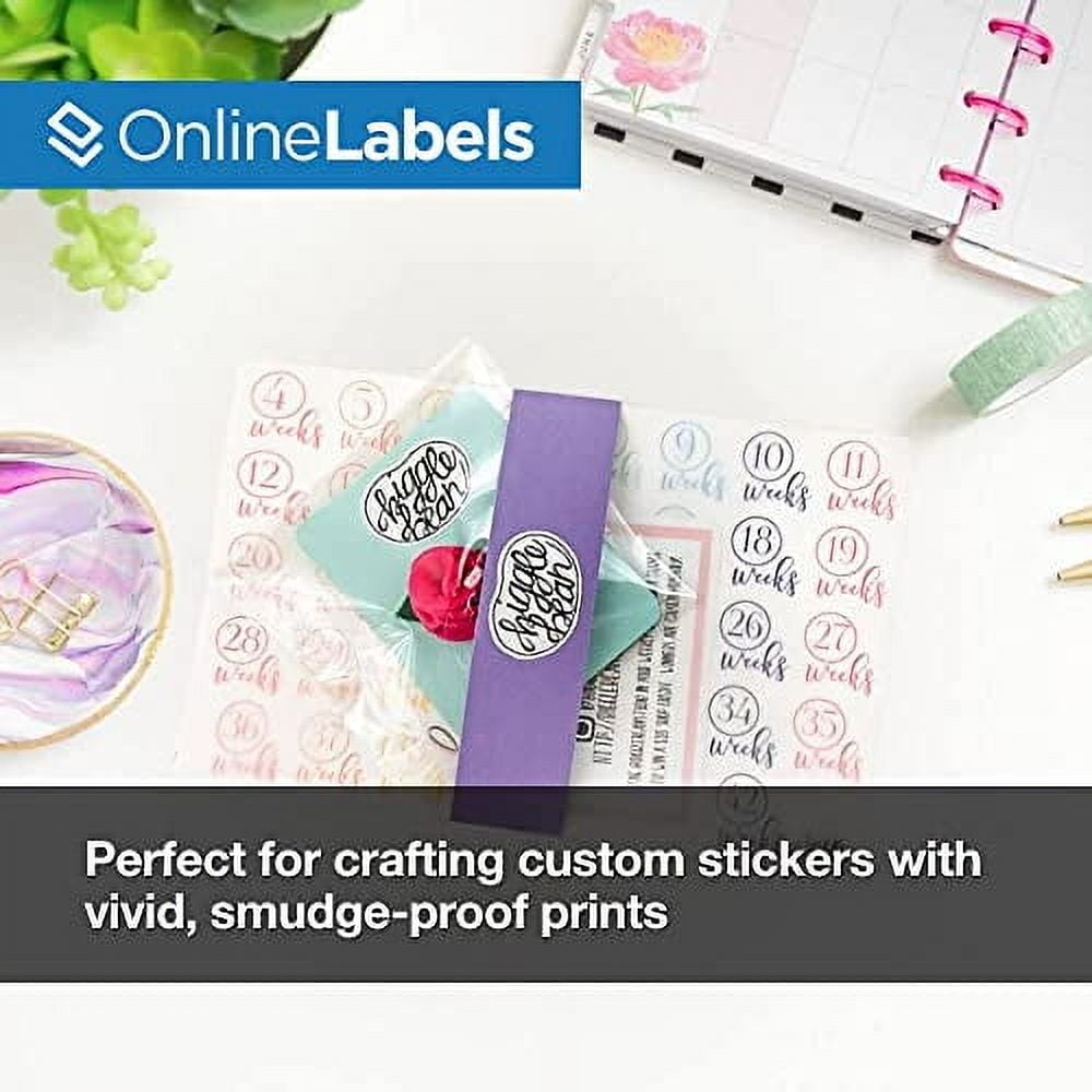 8.5 x 11 White Gloss Sticker Paper (Laser Printers Only) - 500 Sheets ...