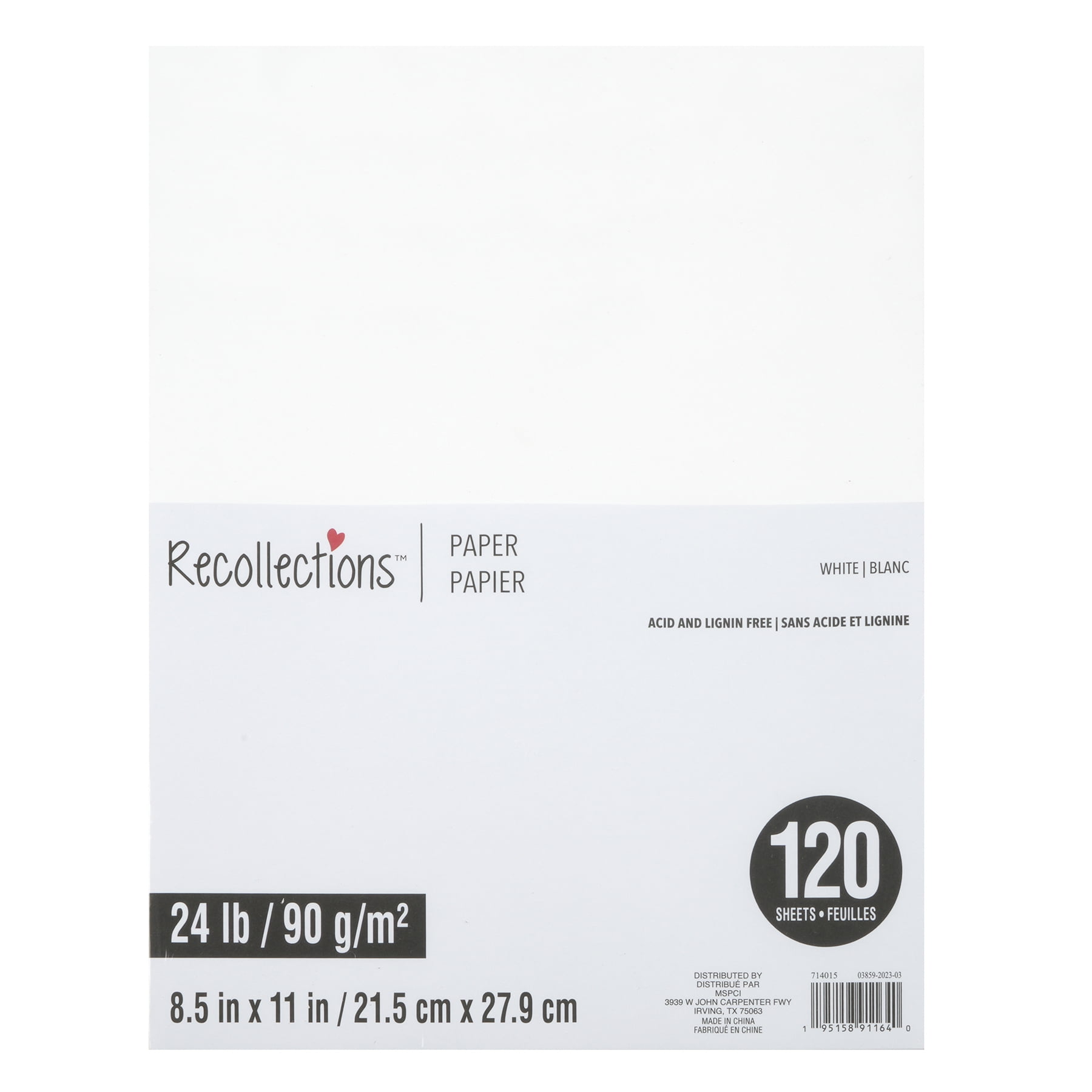 8.5" x 11" White Paper Pack by Recollections - Premium Scrapbook ...