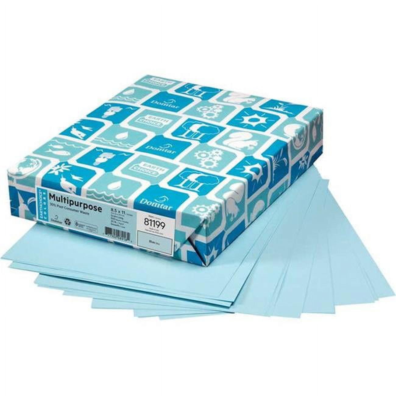 8.5 x 11 in. 20 lbs Lettermark Recycled Colored Paper, Blue - 1 Sheets ...