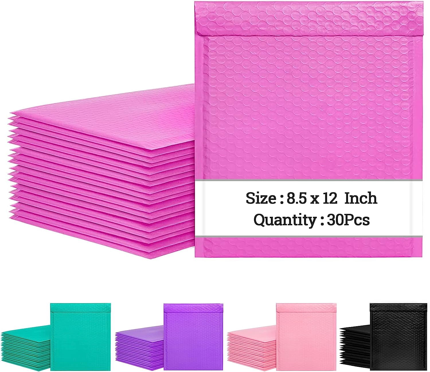 Large 8.5x12in Bubble Mailers, Hot Pink, 30pack, Self-Seal, Waterproof ...