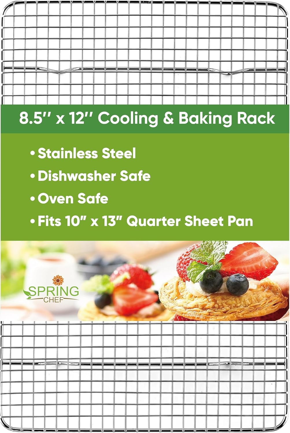 8.5 x 12 Inch Stainless Steel Cooling Rack for Cooking and Baking ...