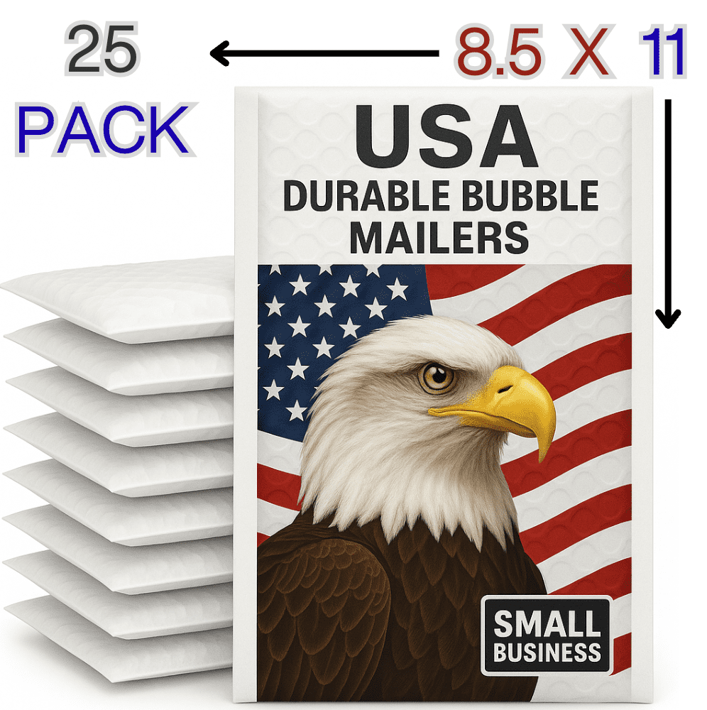 8.5" x 12" Inch White Poly Bubble Padded Shipping Envelopes, 8.5" x 11" Inch Usable Space, #2 ...