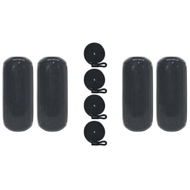 8.5 x 20 in. BoatTector HTM Inflatable Fender, Black - Pack of 4 ...