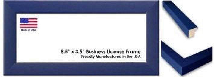 8.5 x 3.5 Inch Professional Business License Frame - Blue Wood ...