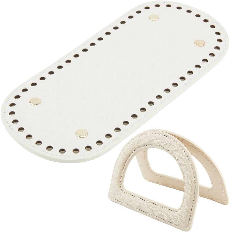 8.5 x 4 Inch PU Leather Purse Bottom Bag Base Pad with 2 PCS D Shape ...