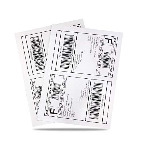 8.5" x 5.5" Half Sheet Self Adhesive Shipping Labels for Laser or ...