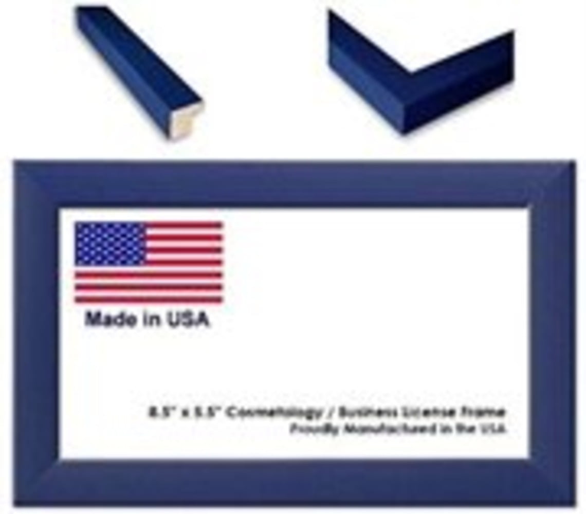 8.5 x 5.5 Inch Professional Business License Frame - Blue Wood ...