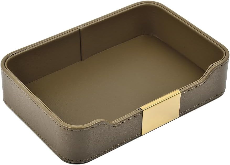 8.5 x 5.9 Inch Pu Leather Valet Tray Desktop Storage Organizer Catchall ...