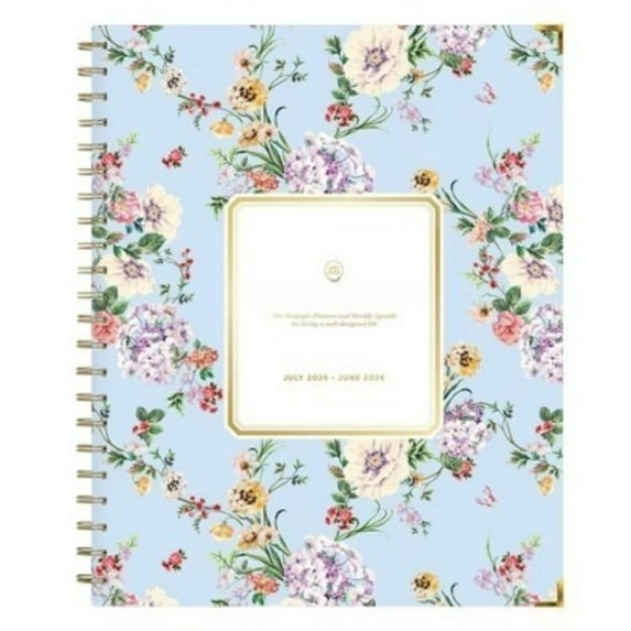 8.5"x11" 2025-2026 Weekly/Monthly Wirebound Planner Hardcover Springtime Blue - Walmart.com