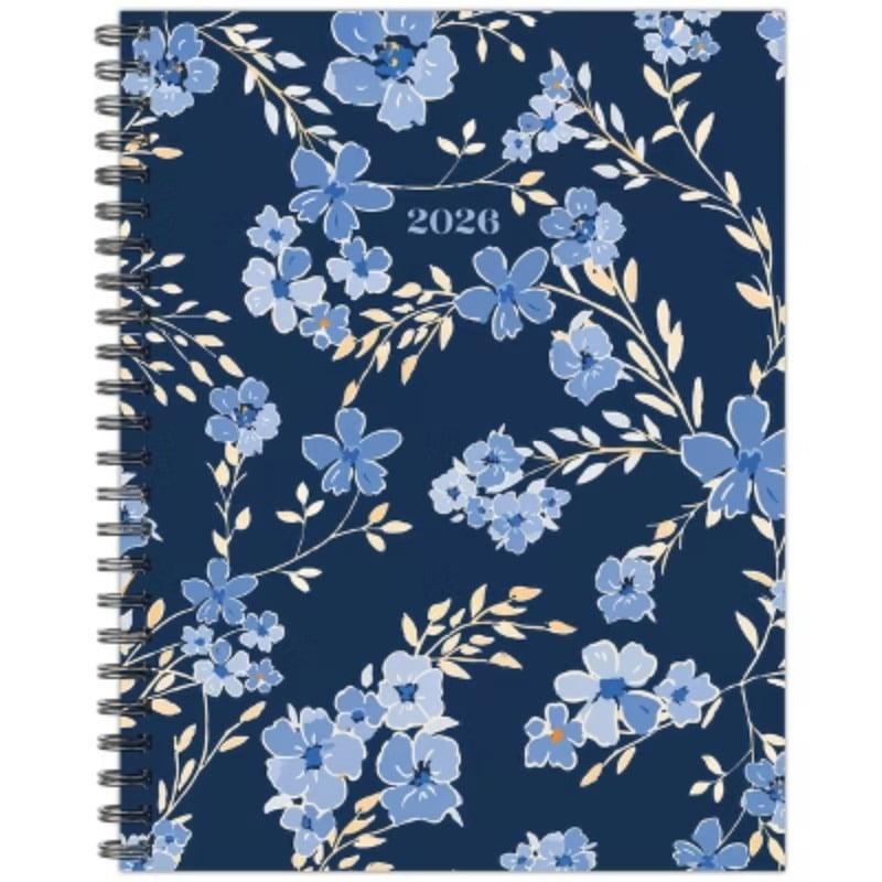 8.5"x11" 2026 Blue Floral Softcover Weekly Planner - Walmart.com