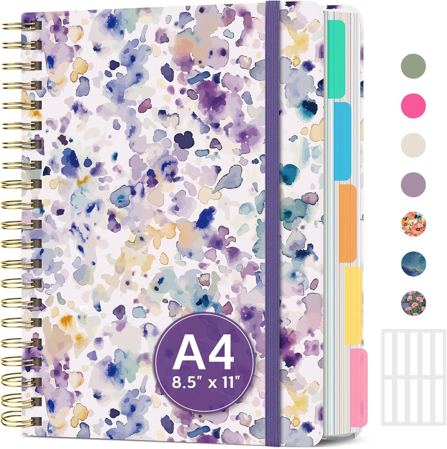 8.5"x11" 5 Subject Spiral Notebook, 280 Pages Ruled Journal with ...