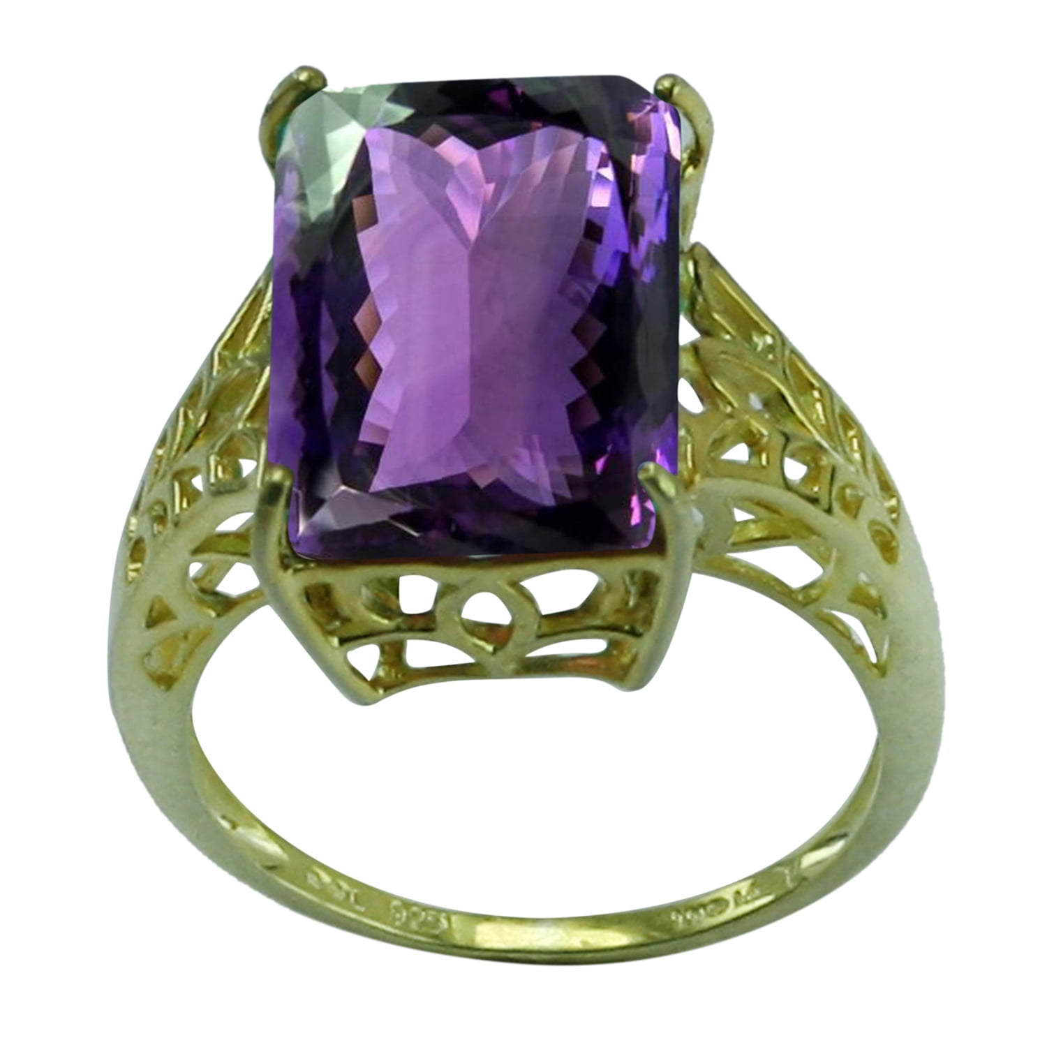 8.52 Ctw Amethyst Gemstone 925 Sterling Silver Solitaire Women ...