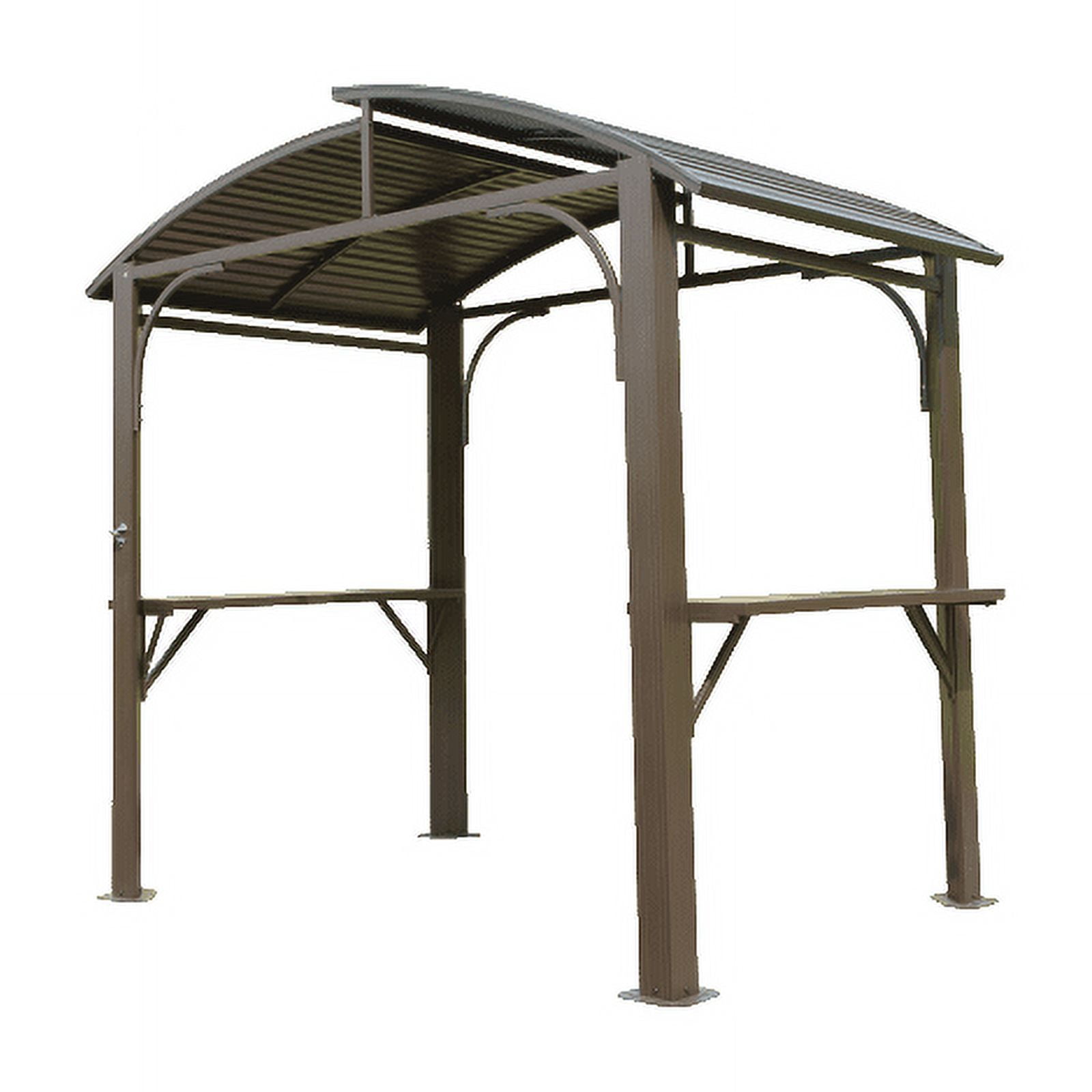 8×5FT Hardtop Grill Gazebo, Outdoor BBQ Gazebo w/Galvanized Steel ...