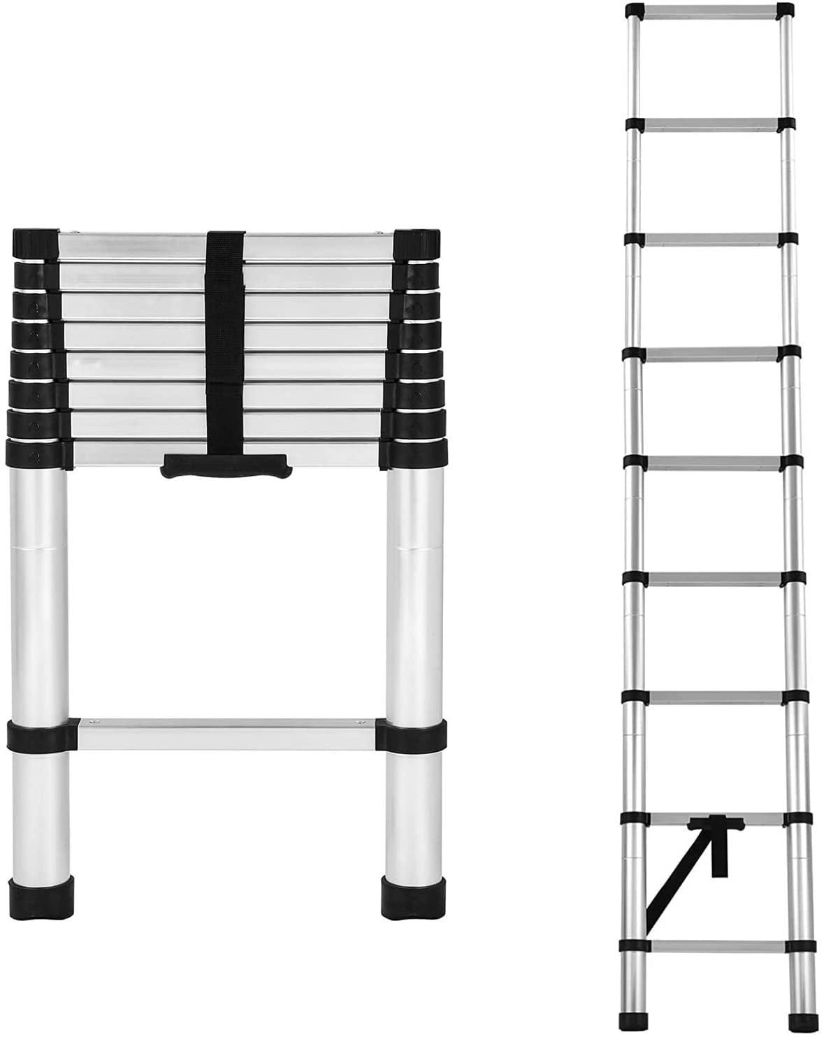 8.5FT Telescopic Ladder Foldable Telescoping Extension Ladder Loft ...