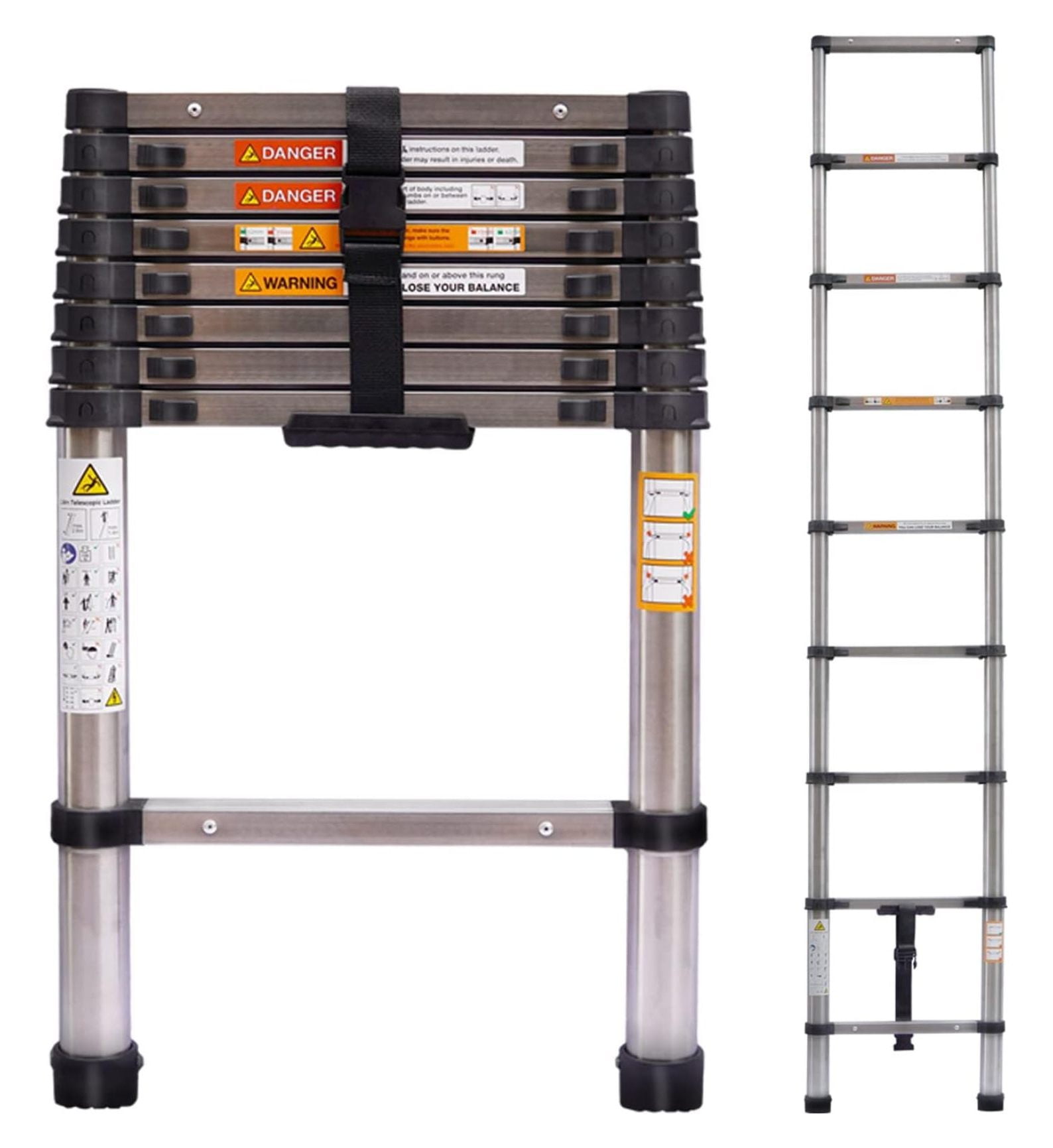 8.5FT Telescopic Ladder Multi-Purpose Loft Attic Ladder Latest ...